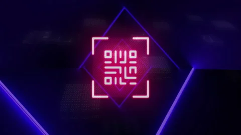 Animation of qr code and data processing... | Stock Video | Pond5