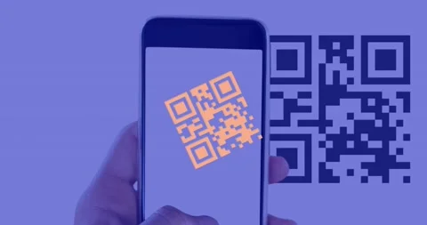 Animation of qr code and qr code scannin... | Stock Video | Pond5