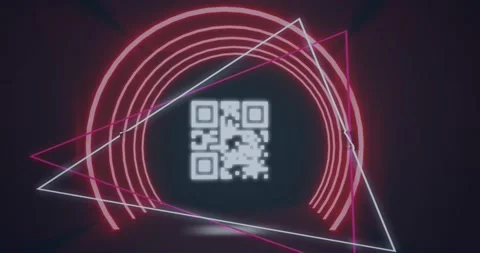 Animation of qr code circles and triangl... | Stock Video | Pond5