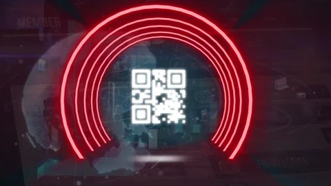 Animation of qr code with neon lines ove... | Stock Video | Pond5