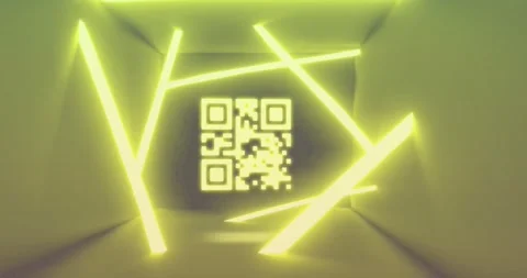 Animation of qr code with neon lines on ... | Stock Video | Pond5