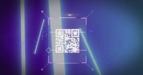 Animation of qr code over biometric fing... | Stock Video | Pond5