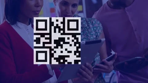 Animation of qr code over diverse female... | Stock Video | Pond5