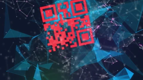 Animation of qr code over navy backgroun... | Stock Video | Pond5