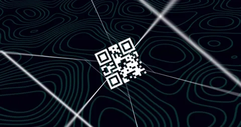 Animation of qr code rotating on black b... | Stock Video | Pond5