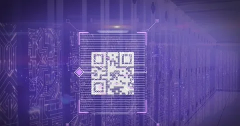 Animation of qr code scanner over screen... | Stock Video | Pond5