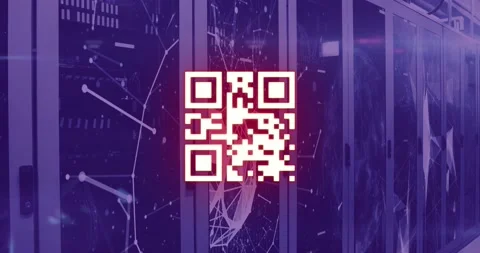 Animation of qr code scanning over compu... | Stock Video | Pond5