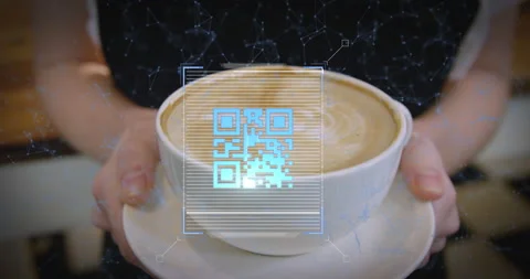 Animation of QR code with web connection... | Stock Video | Pond5