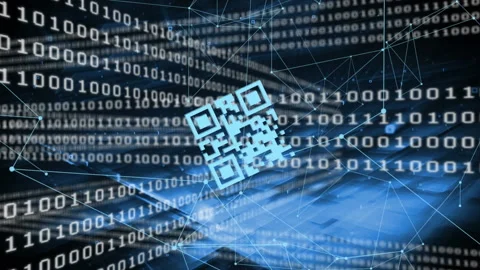 Animation of QR code with web connection... | Stock Video | Pond5