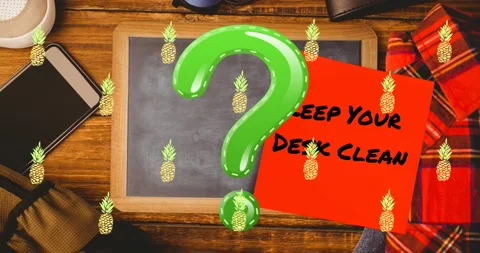 Animation of question mark and pineapple... | Stock Video | Pond5