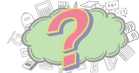 Animation of question mark over icons on... | Stock Video | Pond5