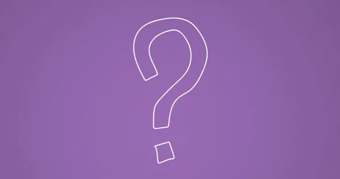 Animation of question mark over purple b... | Stock Video | Pond5