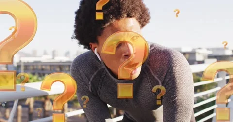 Animation of question mark symbols over ... | Stock Video | Pond5