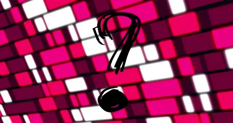 Animation of question marks over pink li... | Stock Video | Pond5
