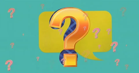 Animation of question marks over speech ... | Stock Video | Pond5