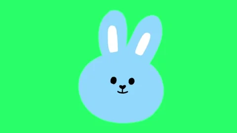 Animation rabbit head on green screen. | Stock Video | Pond5