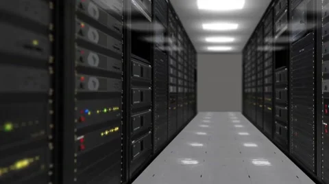 animation of rack servers in data center... | Stock Video | Pond5