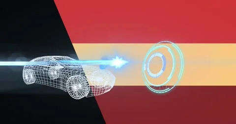 Animation of radar, lens flare and 3d mo... | Stock Video | Pond5