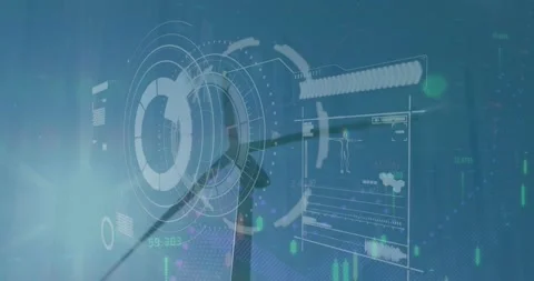 Animation of radar, loading bar, graph a... | Stock Video | Pond5