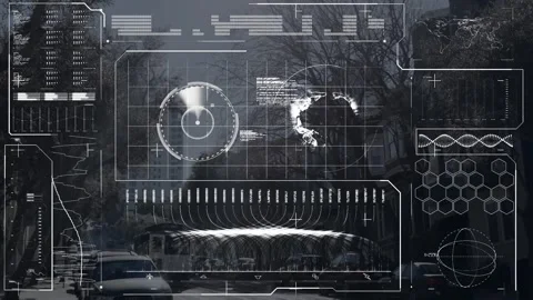 Animation of radar, loading bars, dna he... | Stock Video | Pond5