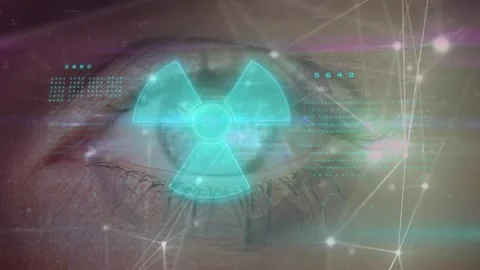 Animation of radioactive symbol, network... | Stock Video | Pond5