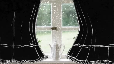 animation rain outside the window | Stock Video | Pond5