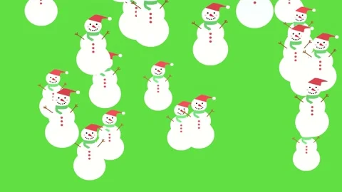 Animation of rain from retro snowmen on ... | Stock Video | Pond5