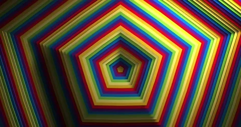 Animation of rainbow coloured pentagons ... | Stock Video | Pond5