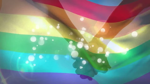 Animation of rainbow flag waving over co... | Stock Video | Pond5