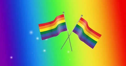 Animation of rainbow flags over rainbow ... | Stock Video | Pond5