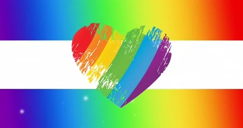 Animation of rainbow heart over rainbow ... | Stock Video | Pond5