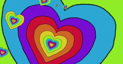 Animation of rainbow hearts background | Stock Video | Pond5