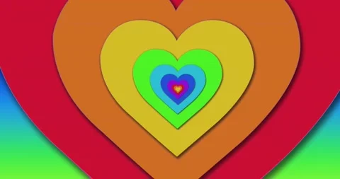 Animation of rainbow hearts pulsating ba... | Stock Video | Pond5