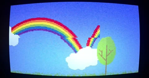 Animation of rainbows and white clouds o... | Stock Video | Pond5
