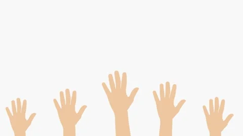 Animation of raising cartoon hands. Rais... | Stock Video | Pond5