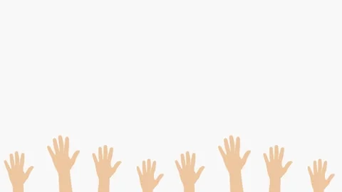 Animation of raising cartoon hands. Rais... | Stock Video | Pond5
