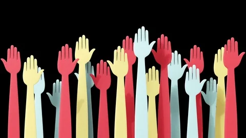 Animation of reaching colorful hands | Stock Video | Pond5