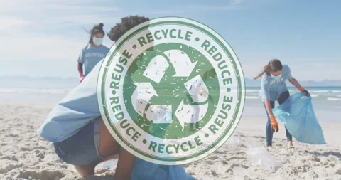 Animation of recycle, reduce, reuse text... | Stock Video | Pond5