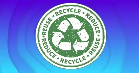 Animation of recycle sign on blue backgr... | Stock Video | Pond5