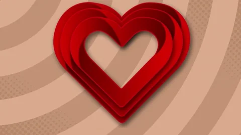 Animation of red 3d heart shapes zooming... | Stock Video | Pond5