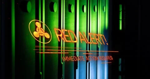 Animation of red alert text and symbol o... | Stock Video | Pond5