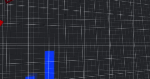 Animation of red and blue graphs forming... | Stock Video | Pond5
