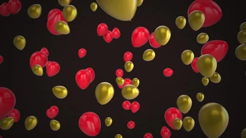 Animation of red and gold balloons on bl... | Stock Video | Pond5