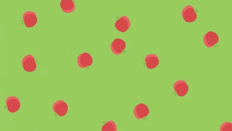 Animation of red apples on green backgro... | Stock Video | Pond5