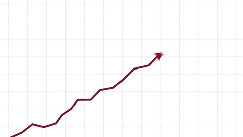 Animation Of Red Arrow Moving Up On Whit... | Stock Video | Pond5