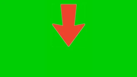 Animation Red Arrow sign symbol on green... | Stock Video | Pond5