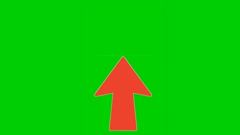 Animation Red Arrow sign symbol on green... | Stock Video | Pond5
