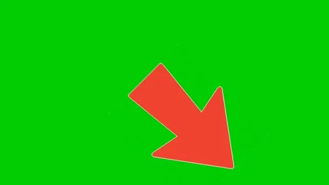 Animation Red Arrow sign symbol on green... | Stock Video | Pond5