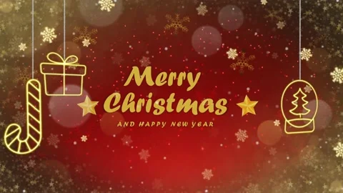 Animation red background with text Merry... | Stock Video | Pond5