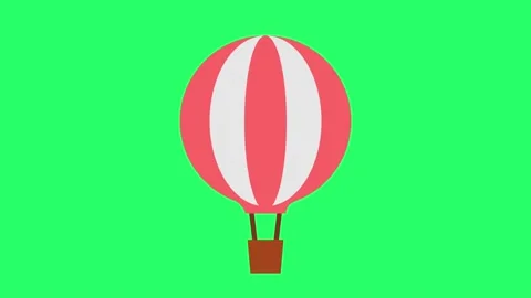 Animation red balloon isolate on green b... | Stock Video | Pond5